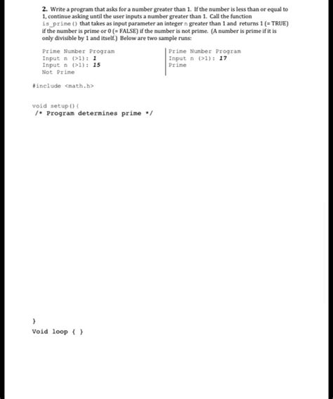 Write A Program That Asks For A Number Greater Than 1 If The Number Is