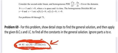 consider the second order linear and homogeneous pde
