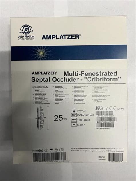 New Aga Medical 9 Asd Mf 025 Amplatzer 25 Mm Multi Fenestrated Septal Occluder Cribriform