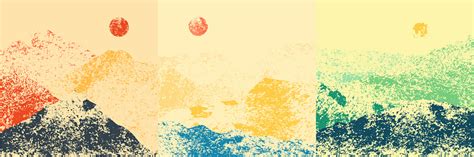 벡터 일러스트 레이션 풍경입니다 그런지 그룬지 표면 텍스처 언덕 산 산 배경 아시아 스타일 소셜 미디어 템플릿 블로그 게시물 사각형 배너에 대한 디자인 요소 0명에 대한