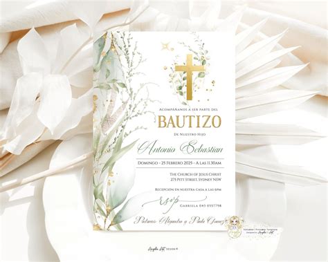 Invitaci N Para Bautizo Invitaciones Bautizo Nino Invitaciones