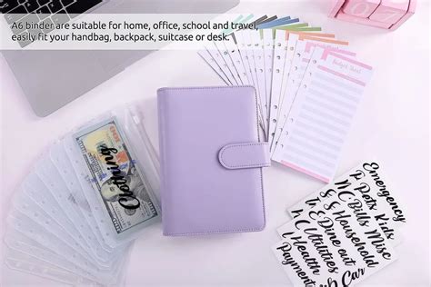 File Folder Ring Binder Notebook Set With Envelopes Budget Sheets Label Stickers 1 Ruler At