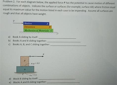 solved problem 2 for each diagram below the applied force