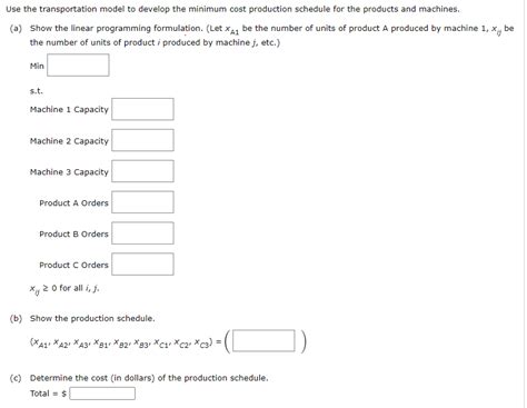 show the linear programming formulation let xa1 be