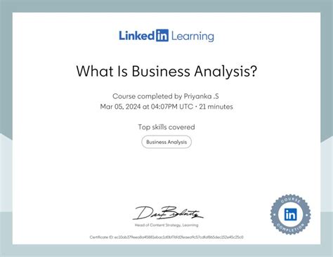 Priyanka S On Linkedin Certificate Of Completion