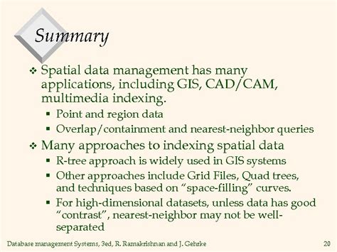 Spatial Data Management Chapter 28 Database Management Systems