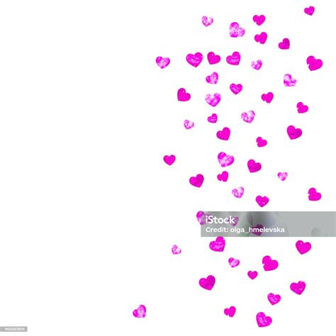발렌타인 핑크 반짝이 하트와 배경입니다 2 월 14 일입니다 발렌타인 배경 서식 파일 벡터 색종이입니다 그런 지 손으로 그려진된 텍스처 2월에 대한 스톡 벡터 아트 및 기타