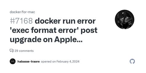 Docker Run Error Exec Format Error Post Upgrade On Apple Silicon M2 · Issue 7168 · Dockerfor