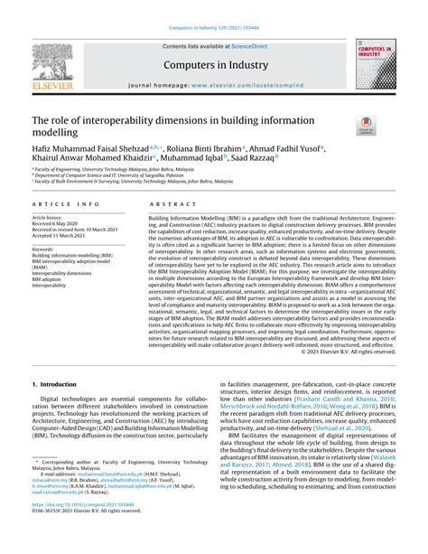 Pdf The Role Of Interoperability Dimensions In Building Information