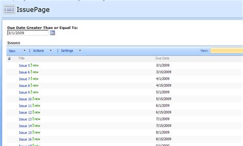 Sharepoint Date Filter Filtering A List By Greater Than Or Equal To