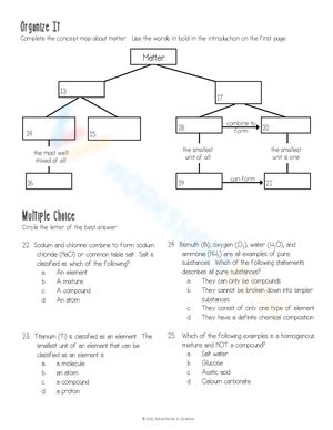 Free Printable Classifying Matter Worksheets For Students Worksheets