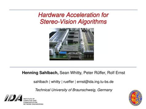 Ppt Hardware Acceleration For Stereo Vision Algorithms Powerpoint Presentation Id 4284725