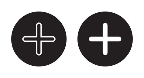 Add Button Icon Vector Plus Sign Symbol Isolated On Circle Background