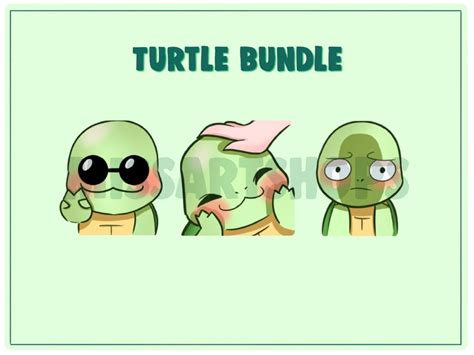Turtle Emotes Pack Twitch Discord Youtube Stream Emotes Etsy Israel