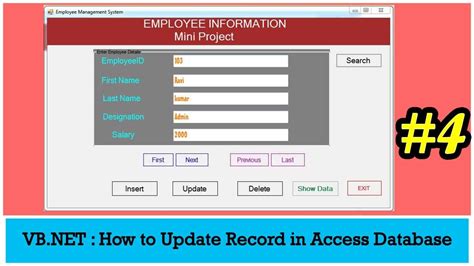 Vbnet How To Update Record In Access Database Part 4 Youtube