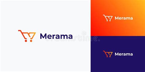 Vector Logo Design For The Initials Letter M In The Shape Of A Shopping Trolley With A Modern