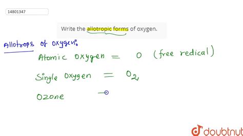 Allotropes Of Oxygen