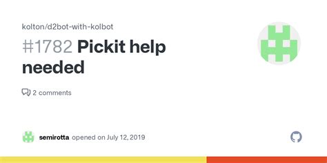 Pickit Help Needed · Issue 1782 · Koltond2bot With Kolbot · Github