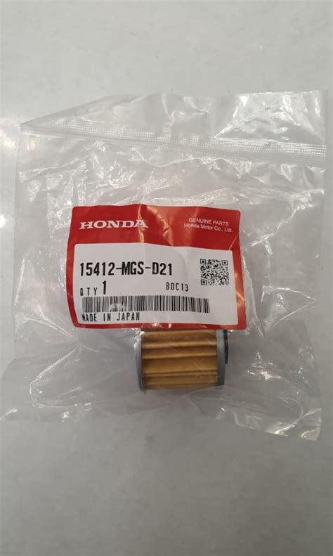 Honda DCT Oil Filter 15412-MGS-D21, Motorcycles, Motorcycle Accessories ...