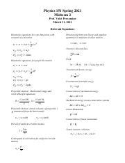 midterm 2 1 pdf Physics 151 Spring 2021 Midterm 2 Prof Vahé Peroomian March 31 2021 Relevant