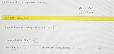 Solved Test The Series For Convergence Or Divergence Part Chegg Com
