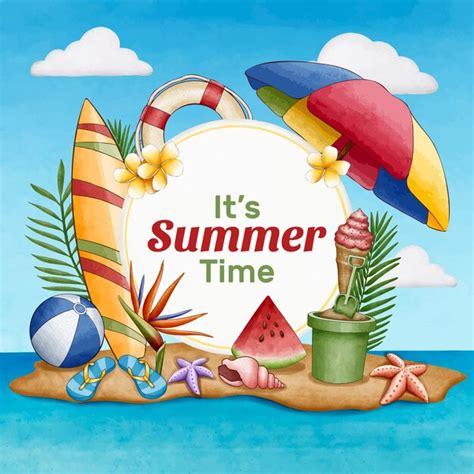 Free Vector Watercolor Summer Illustration