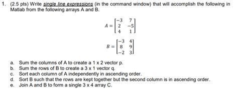 Solved 1 25 Pts Write Single Line Expressions In The