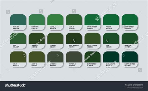 Dark Green Color Guide Palette Color Stock Vector Royalty Free 2417805675 Shutterstock