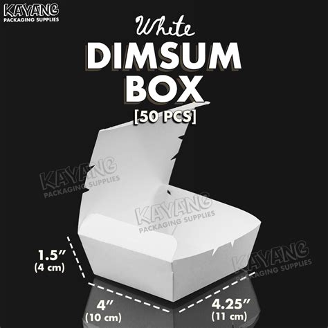 [50pcs] White Dimsum Box Mealbox For Takeout Disposable Shopee Philippines