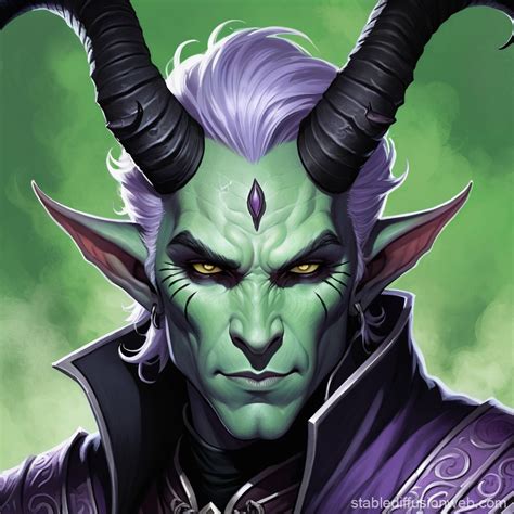 Friendly Tiefling Warlock Portrait Stable Diffusion Online