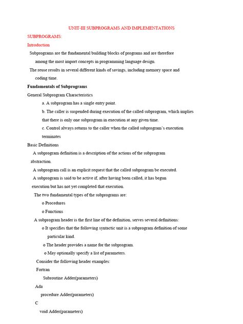 Unit 3 Pdf Parameter Computer Programming Variable Computer Science