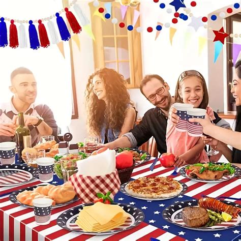 2 팩 독립기념일 파티 장식 애국적인 펠트 별 가랜드 배너 홈 And 야외 축하 행사 7월 4일 행사 장식용 축제 소품 비전기 내구성 있는 휴일 장식 보관