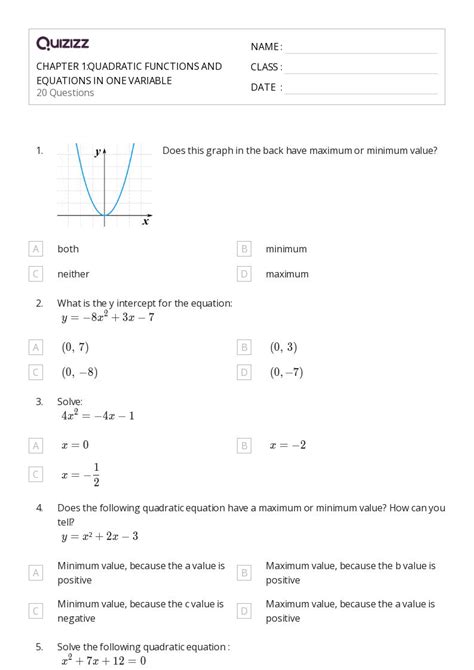One Variable Equations Worksheets For Th Year On Quizizz Free Printable