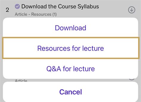 how to access course resources on the ios app udemy business