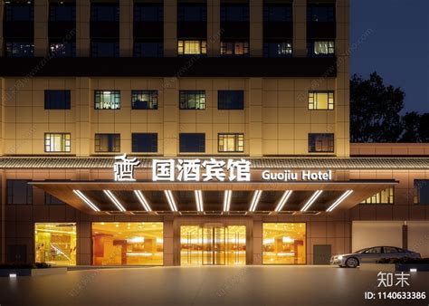 现代酒店门头门面3d模型下载【id1140633386】知末3d模型网