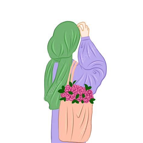 히잡 소녀 삽화 히잡 소녀 얼굴없는 이슬람교도 히잡 패션 Png 일러스트 및 Psd 이미지 무료 다운로드 Pngtree