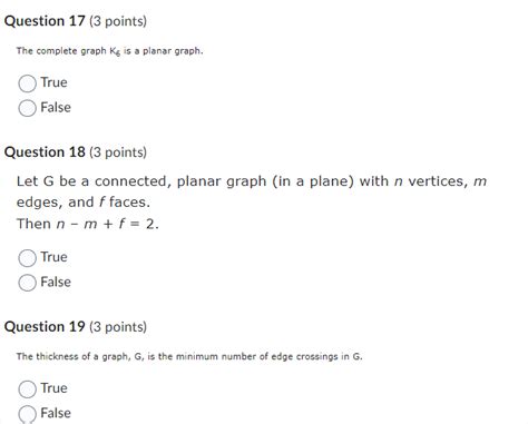 Solved The Complete Graph K6 Is A Planar Graph True False
