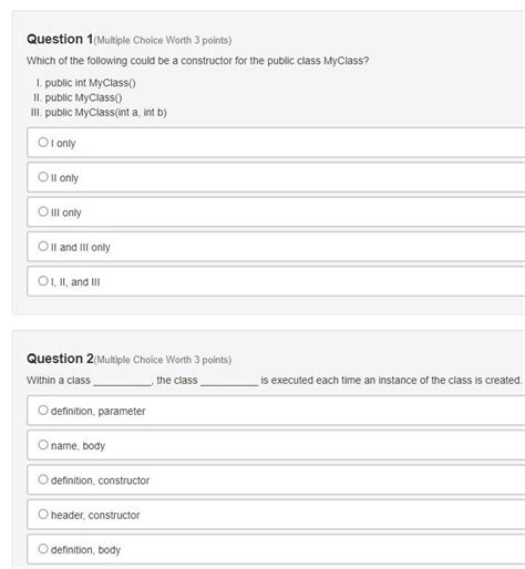 Solved Question 1 Multiple Choice Worth 3 Points Which Of