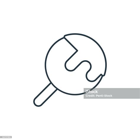 흰색 배경에 격리 된 아이스 팝 벡터 아이콘 개요 웹 사이트 디자인 및 모바일 응용 프로그램 개발을위한 얇은 라인 아이스 팝 아이콘 얇은 선 아이스 팝 윤곽선 아이콘 벡터