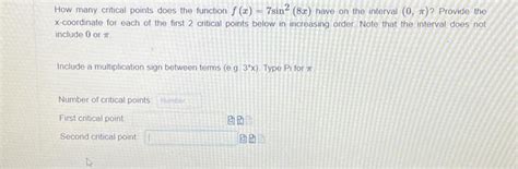 Solved How many critical points does the function f(x) = | Chegg.com