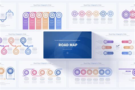 Road Map Powerpoint Presentation Template Timeline Infographics Steps Road Mapping Slides Etsy