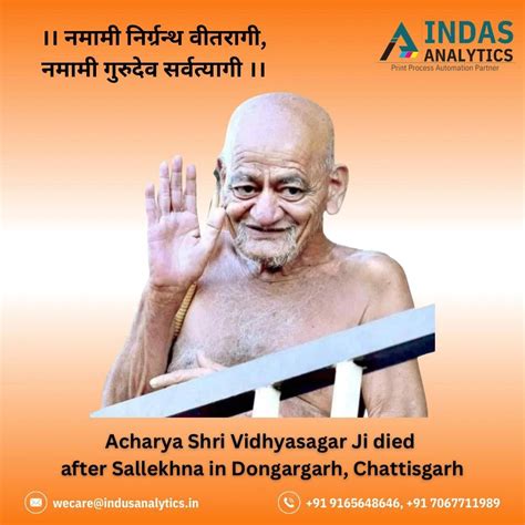 Blessings On The Life Of Acharya Shri Vidhyasagar Ji A Pillar Of The