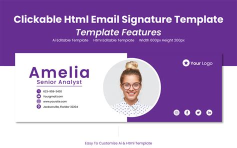 Modelo De E Mail Design De Assinatura Html Clicável
