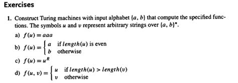solved exercises 1 construct turing machines with input