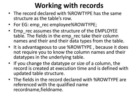 Unit 5 Composite Datatypes Pptx Databases Computer Software And