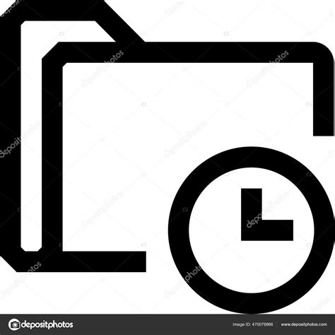 Clock Document File Icon Outline Style Stock Vector By ©iconfinder