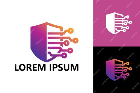 Premium Vector Digital Shield Logo Template Design Vector