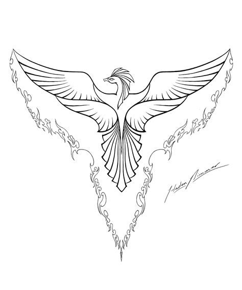 Phoenix Coloring Pages Drawings Sketch Coloring Page