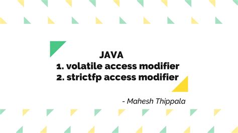 Volatile And Strictfp Access Modifiers In Java Youtube