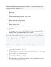 Unit Challenge Pdf Which Of The Following Data Sets Would Most Likely Have A Negative